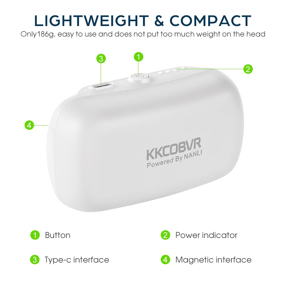 KKCOBVR P2 Battery Pack Replacement Battery 10000mAh Compatible for KKCOBVR IR Elite Head Strap/Quest Pro /Pico4/Pico4 Pro Charging Dock Increase Using Time