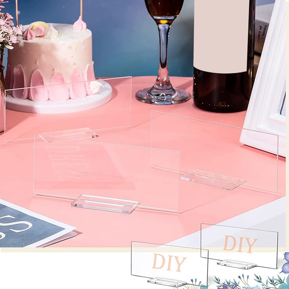 Soaying 20Sets Acrylic Sign Acrylic Table Signs with Stand, Blanks Acrylic Table Numbers for Wedding and Food & Beverage Decor