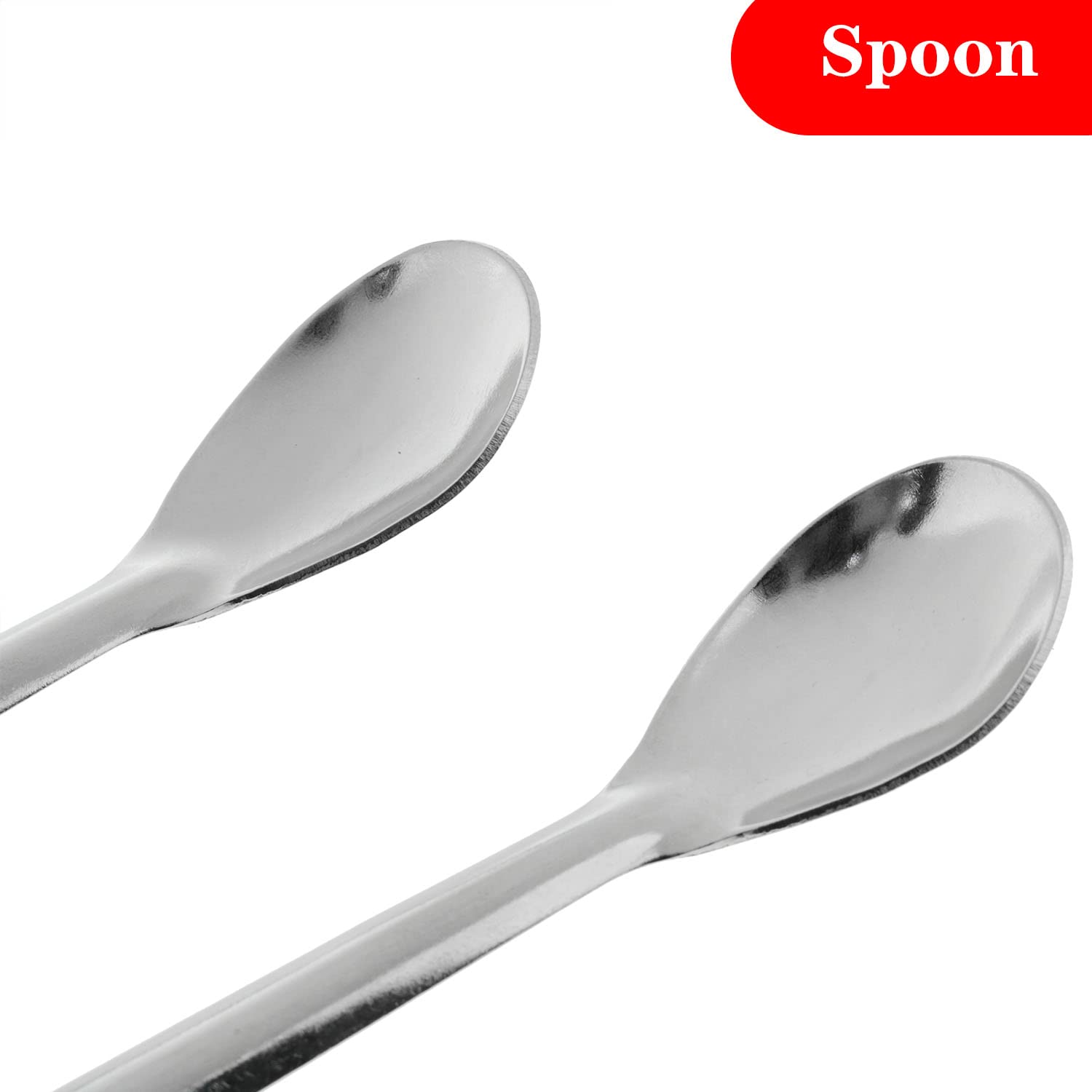 Lab Spoon Spatula MTQY 5PCS 2 in 1 430 Stainless Steel Lab Spoons with Flat Spatula Laboratory Sampling Spoon for Powders Gel Cap Filler Mixing Spatula