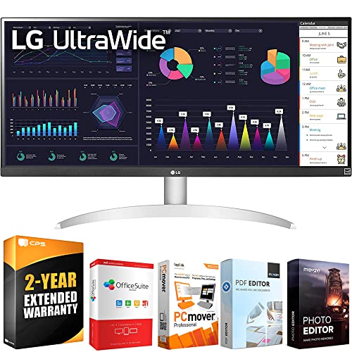 LG 29WQ600-W UltraWide FHD 29" Computer Monitor with HDR10 and AMD FreeSync Bundle with Elite Suite 18 Software + 2 Year Protection Warranty