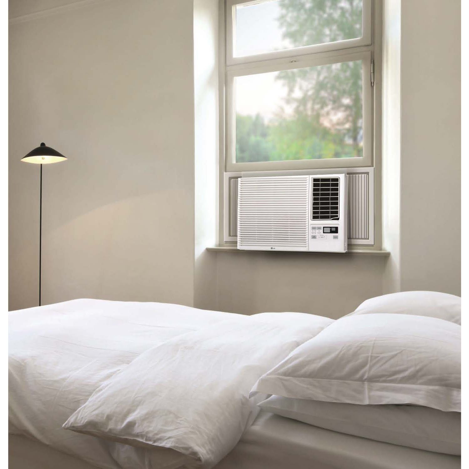 LG 12,000 BTU Window Air Conditioner with Supplemental Heat, Cools 550 Sq.Ft. (22' x 25' Room Size), Electronic Controls with Remote, 2 Cooling, Heating & Fan Speeds, Slide In-Out Chassis, 230/208V