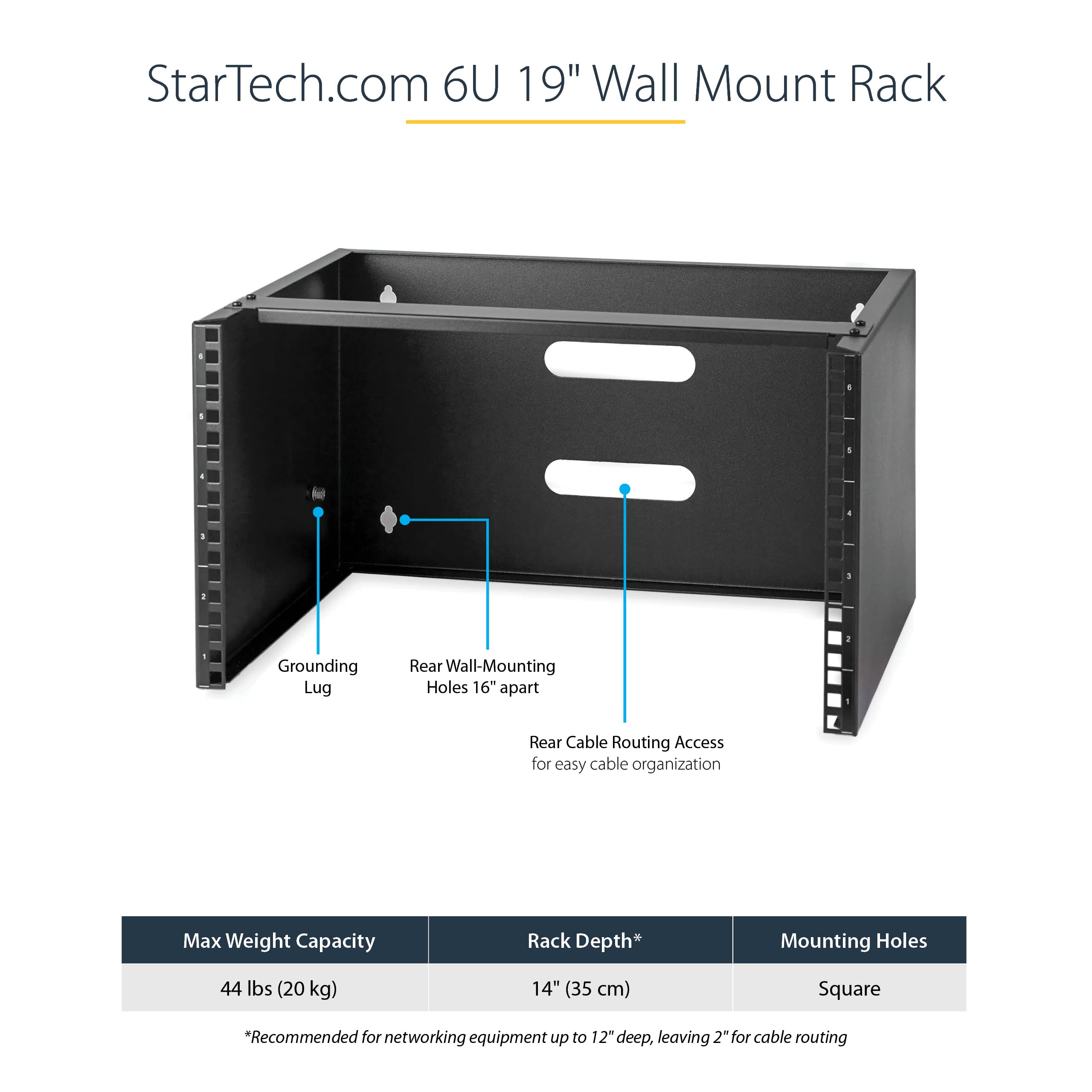 Meraki Go Ethernet Router Firewall | Cloud Managed | 5 Ports | Cisco [GX20-HW-US] and StarTech.com 6U Wall Mount Network Rack