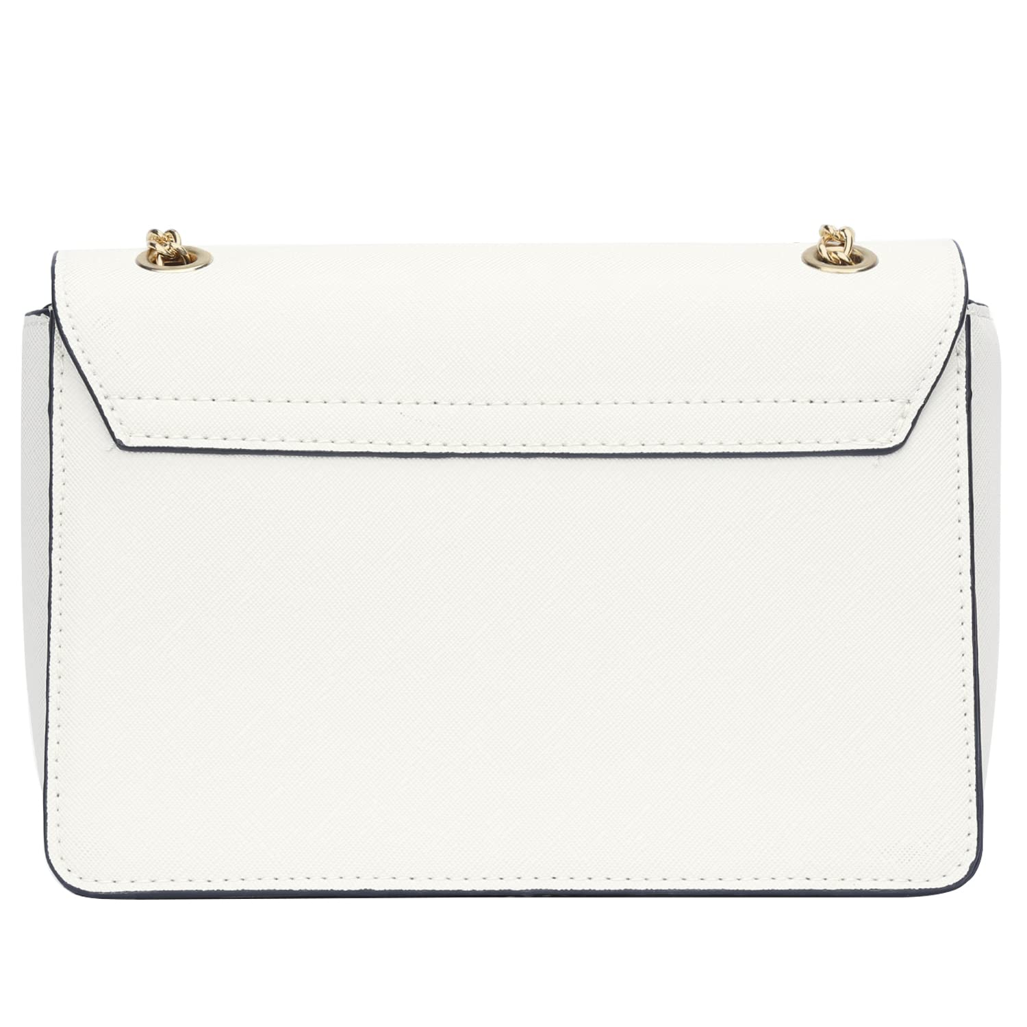 KKXIU Triple Compartment Crossbody Bags for Women Designer Shoulder Purses with Chain Strap (a-white)