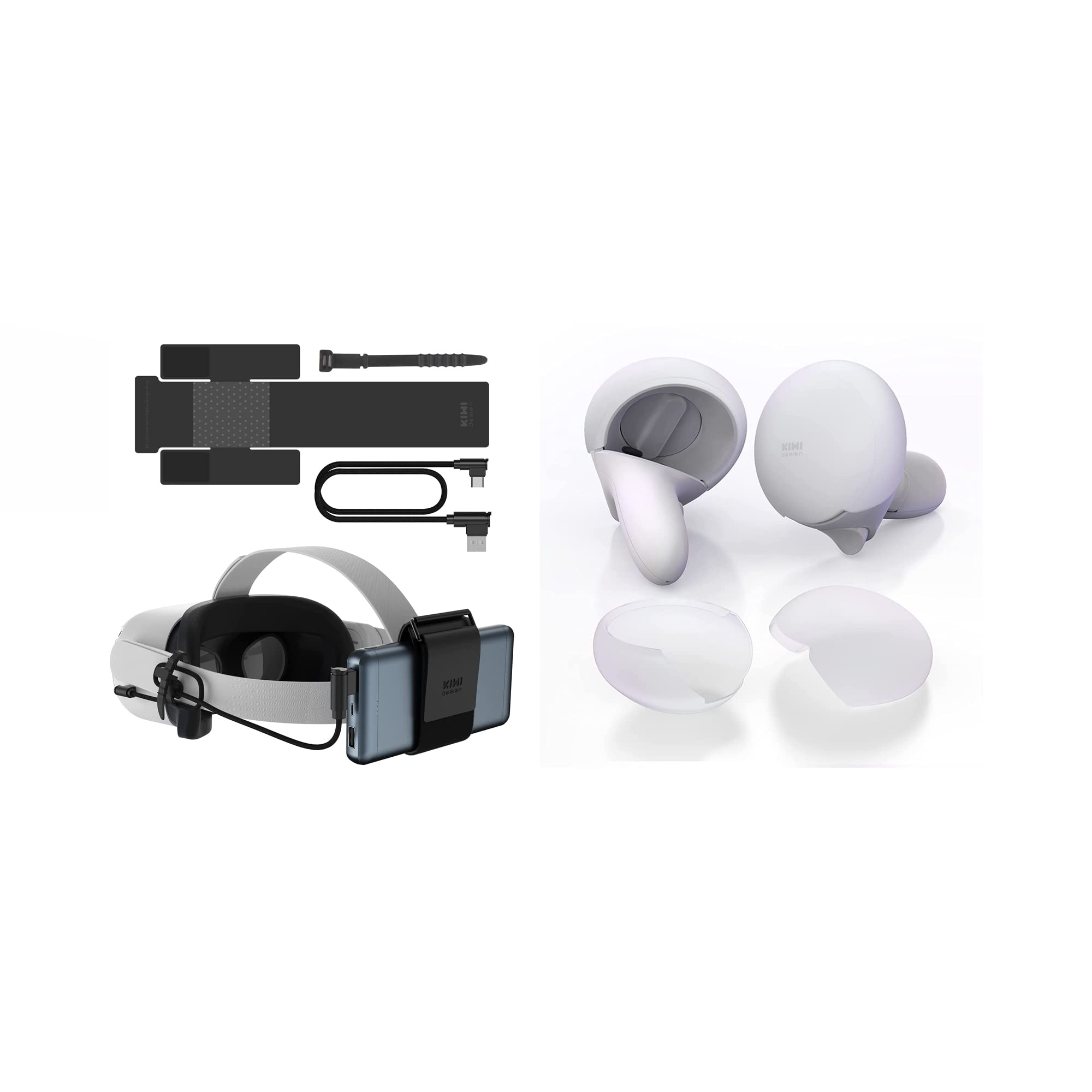 KIWI design 3 in 1 Battery Strap Compatible with Quest 2 and VR Weight Controller Fitness Accessories