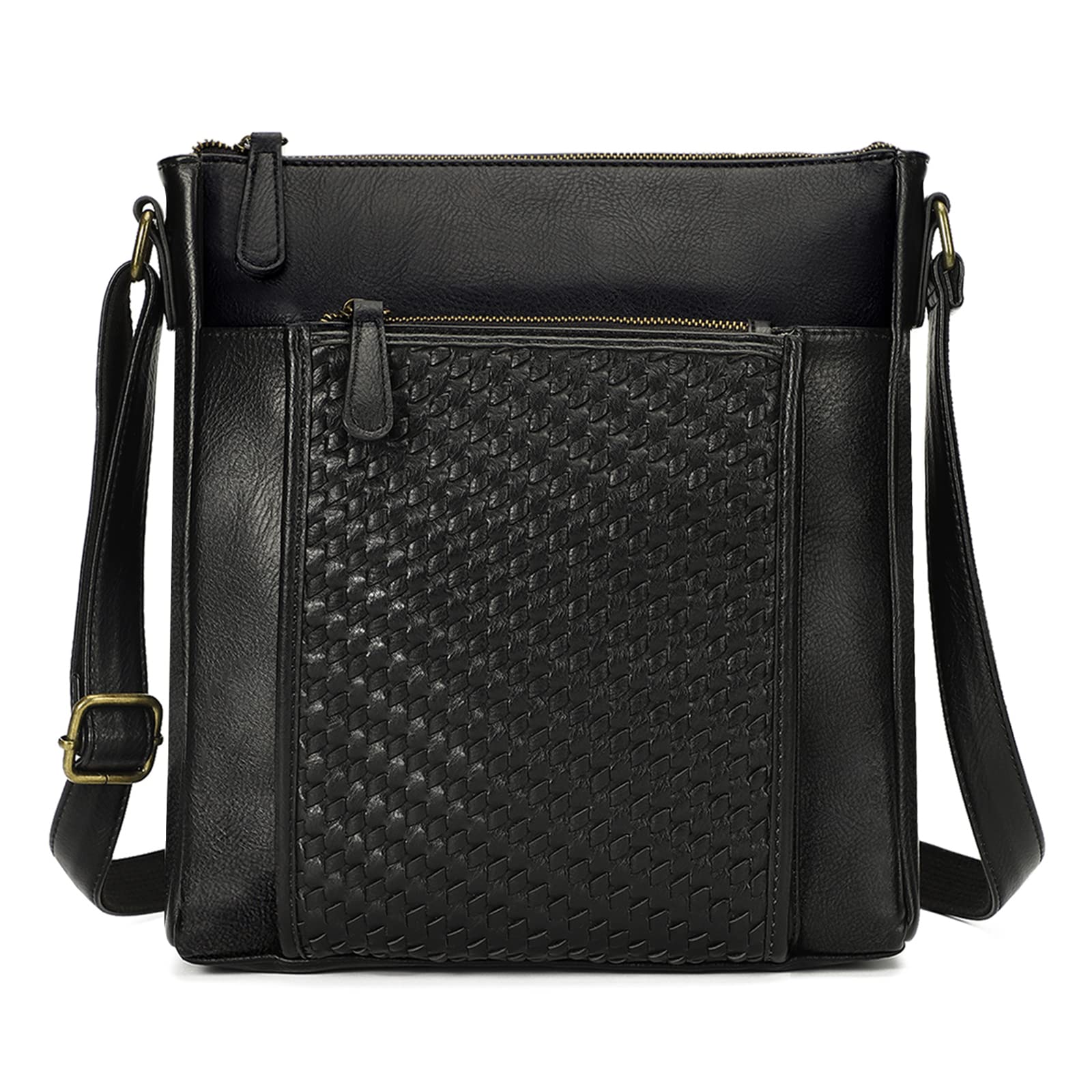 KL928 Crossbody Bag Purses for Women, Medium Handbags Shoulder Bag with Adjustable Strap, PU Leather Women's Shoulder Bag (Black)