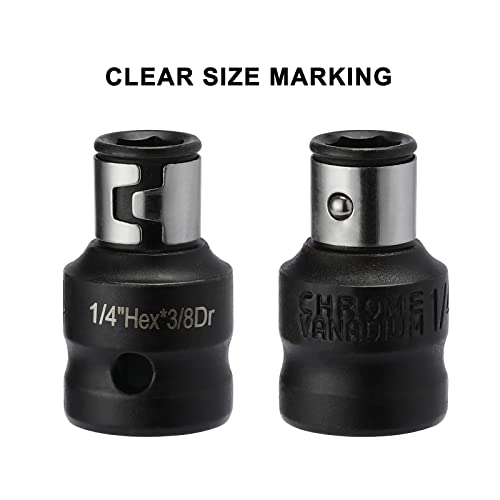 Mayouko 6PCS Bit Holder Socket Adapters, Hex Bit Coupler Set, 3/8" Square to 1/4" Hex, 1/2" Square to 1/4" Hex, 1/2" Square to 5/16" Hex