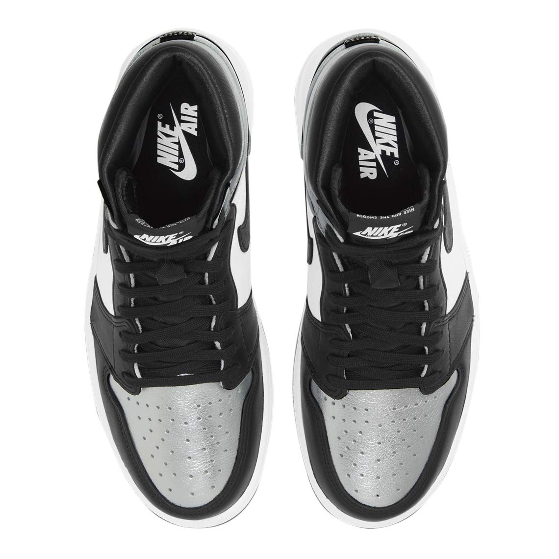 Jordan Womens Air 1 Retro High OG WM CD0461 001 Silver Toe - Size 12W