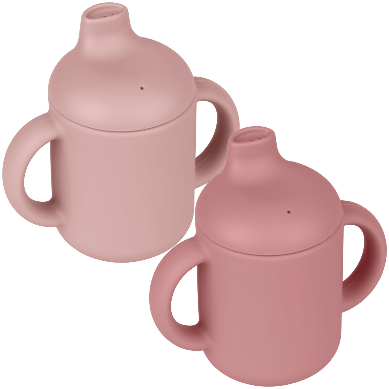 Mintlyfe Baby Trainer Cup, Silicone Training Cup with Handles Lid and Straw, BPA-Free, Unbreakable, Spill Proof and Non-Slip Handles Sippy Cup for Toddlers, 4 oz, Pack of 2