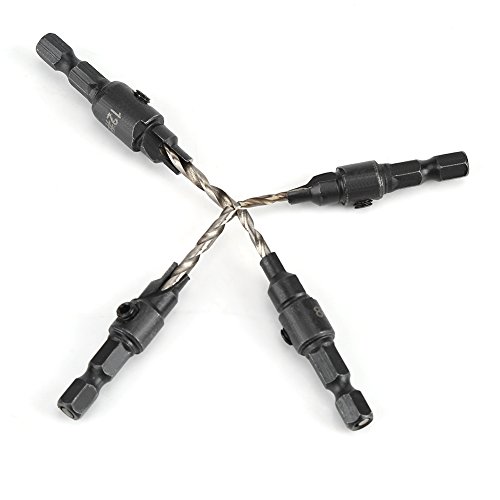 LIYJTK 1/4inch Hard Alloy Hex Shank HSS Drill Bits Fast Change #6#8#10#12 Countersink Woodworking Tool