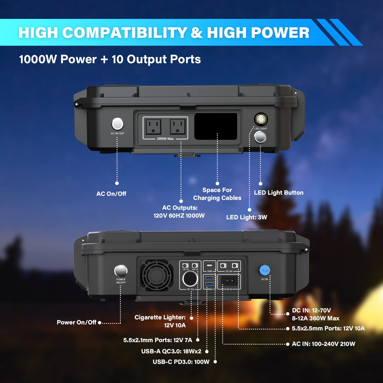 MONTEKSOLAR X1000 Solar Generator 1000W With 80W Solar Panel, Portable Power Station 1010Wh Emergency Backup Lithium Battery,120V Sine Wave AC Outlets for Home Outdoor Camping Hunting Travel