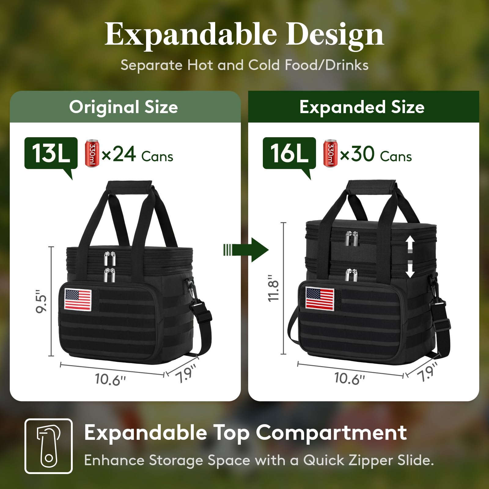 Lifewit Tactical Lunch Box for Men, Leakproof Insulated Large Lunch Cooler with MOLLE Webbing and Shoulder Straps, Heavy Duty Lunch Bag for Men Work Camping Picnic, 13L Black