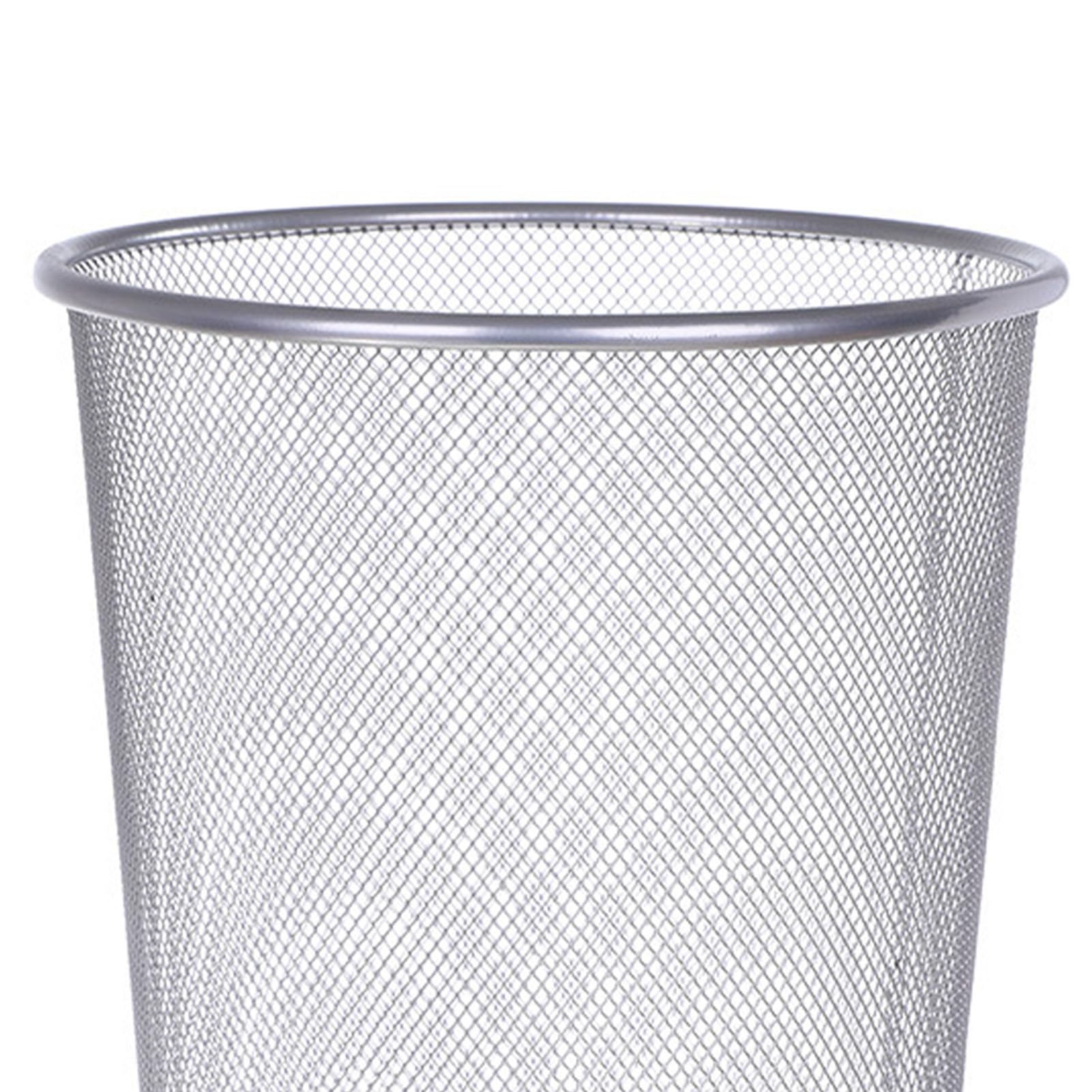 Metal Mesh Trash Can, Sturdy Iron Trash Bin, Circular Shape, Convenient, Lightweight, Compact, High Strength, Mesh Trash Can for Kitchen Bathroom Office Room (Black)