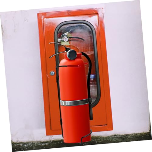 NESTINGHO 4pcs Fire Extinguisher Hanger Fire Extinguisher Hook for Vehicle Fire Extinguisher Wall Bracket Dry Extinguisher Hanger Chemical Extinguisher Bracket Extinguisher Hooks Steel Black
