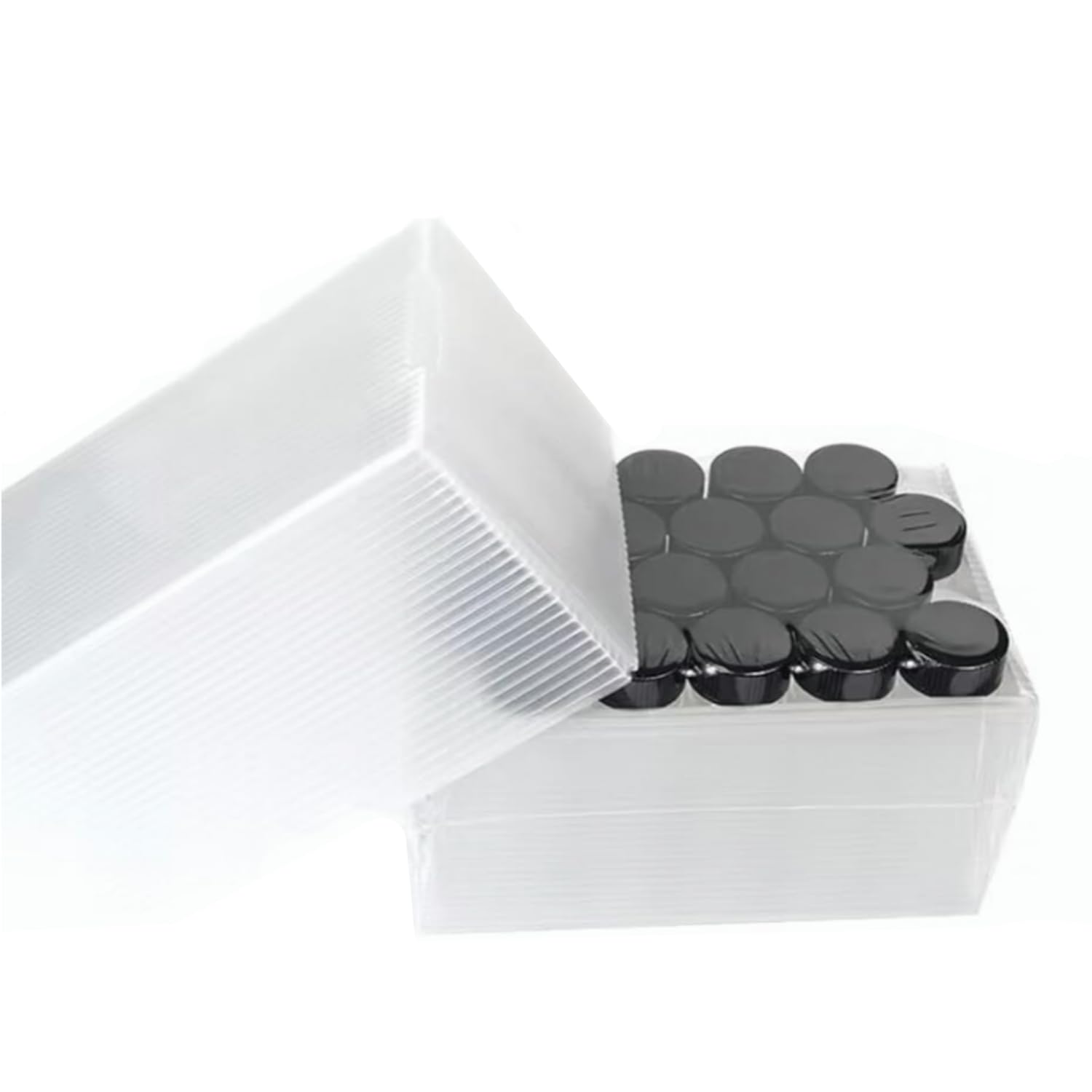 QOAEZK 25PCS 4ML(1 Dram) Clear Sample Vials, Small Liquid Glass Vial,Borosilicate Glass Empty Vials with Caps, 15 * 24mm,13-425 Black Screw Caps with PE Liners