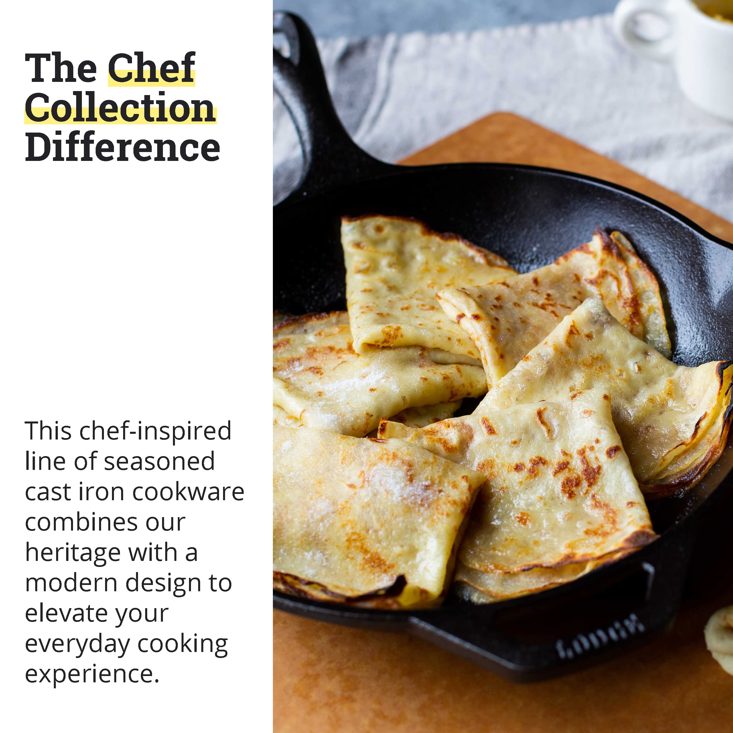 Lodge Cast Iron Chef Collection Skillet, Pre-seasoned - 10 in