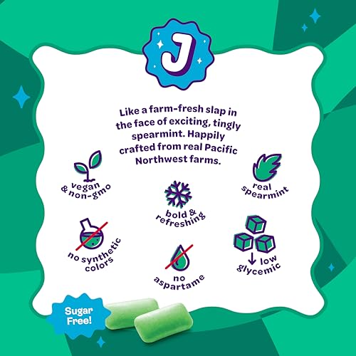 JOYRIDE Clean Gum - Aspartame Free, Sugar-Free & Low Carb | Long Lasting, Vegan, Non-GMO (Superfresh Spearmint, 50 Count (Pack of 1))