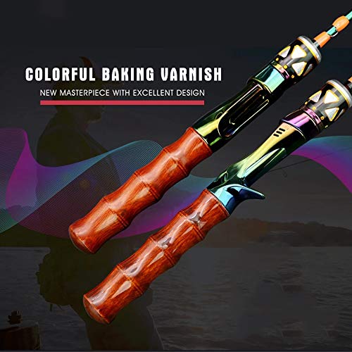LHLLHL Colorful Carbon Ul Spinning Rod 1.68m 3-7g Ultralight Casting Rod Light Lure Fishing Rod Solid Tips Pole ( Color : Casting Rod )