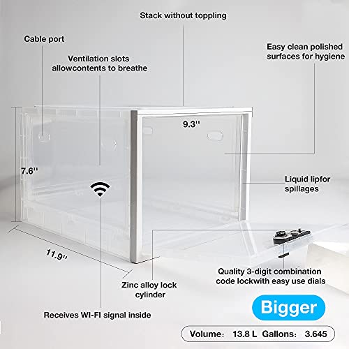 Lockable Box, Medicine Lock Box for Safe Medication, Clear Lockable Storage Box for Medicine, Food and Home Safety, Lockable Storage Bin, Refrigerator Storage Bins…