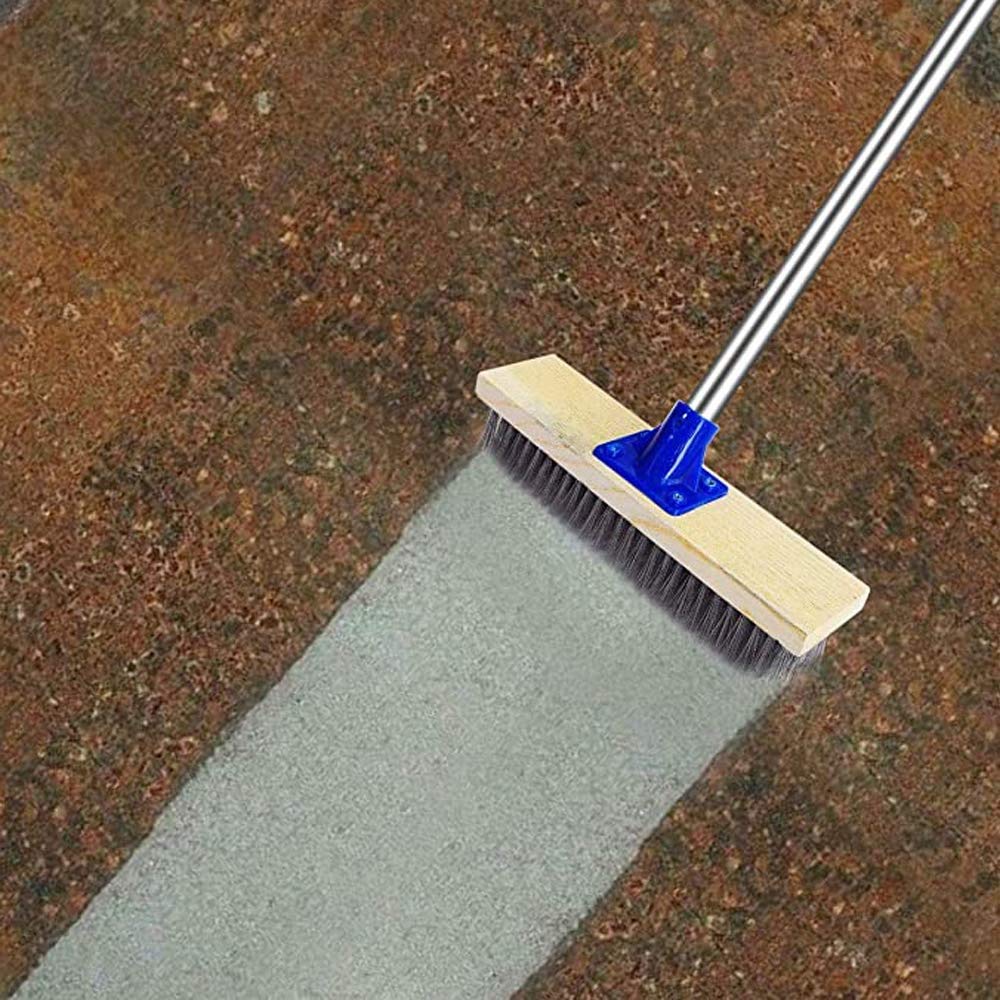 MEIBEI Deck Brush, Stainless Steel Wire with Long Handle 57", Perfect for Algae, Tough Stains on Concrete, Walkways, Patio and Swimming Pool