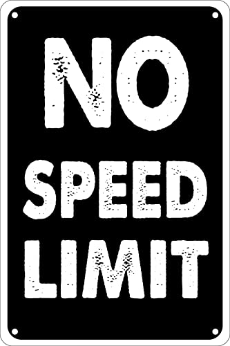 No Speed Limit Metal Tin Signs Vintage Reproduction Decor Sign For Garage Man Cave Bar 8x12 Inch