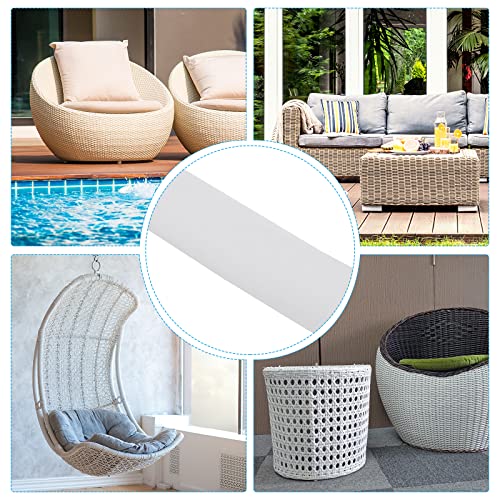 PATIKIL Wicker Repair Kit, Flat Synthetic Plastic Rattan Weaving Material for Garden Furniture Chair Table Sofa Storage Basket 0.55 LB, White
