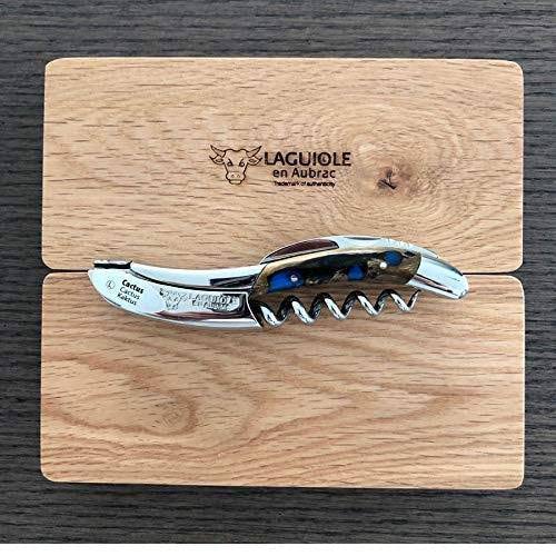 Laguiole En Aubrac Sommelier Waiter's Corkscrew, Cactus Blue Handle, Wine Opener With Foil Cutter & Bottle Opener