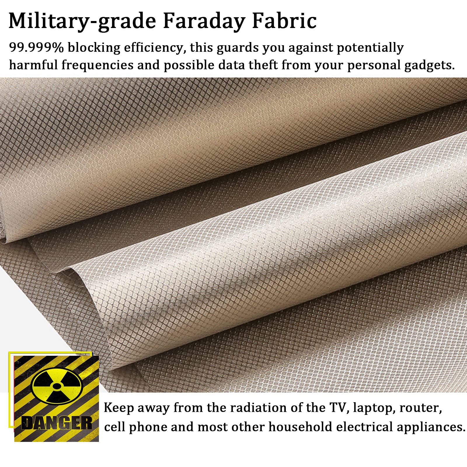 NVSUNG Faraday Fabric β Military Grade Conductive Material Shields RF Signals (WiFi, Cell, Bluetooth, GPS, Radiation), DIY Wireless Shield Fabric (43inchx118inch in)