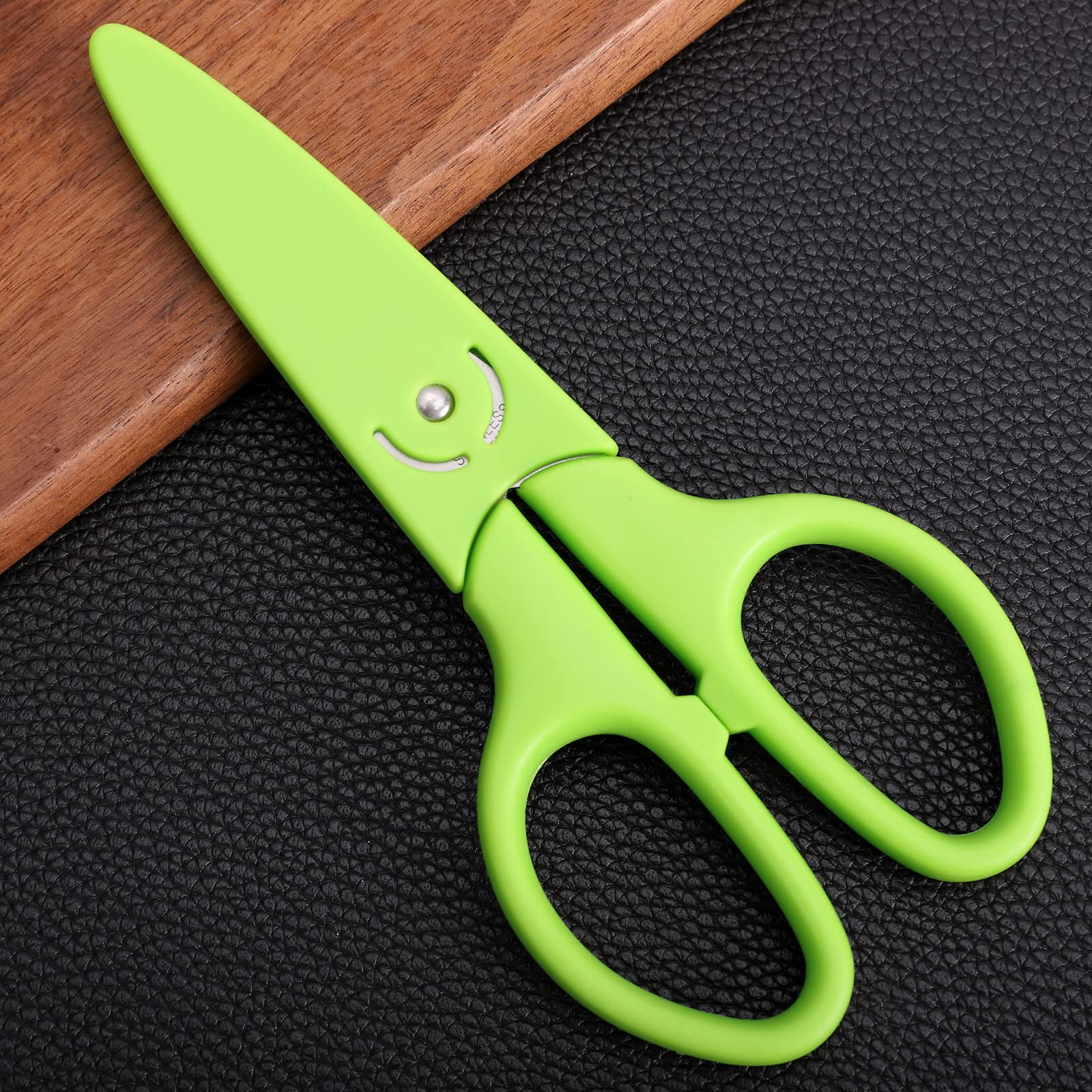 HITOPTY Green Multipurpose Scissors, 6in Straight Sturdy Sharp Scissors for Office School Student Home General Use Sewing Fabric Craft Supplies with Cover