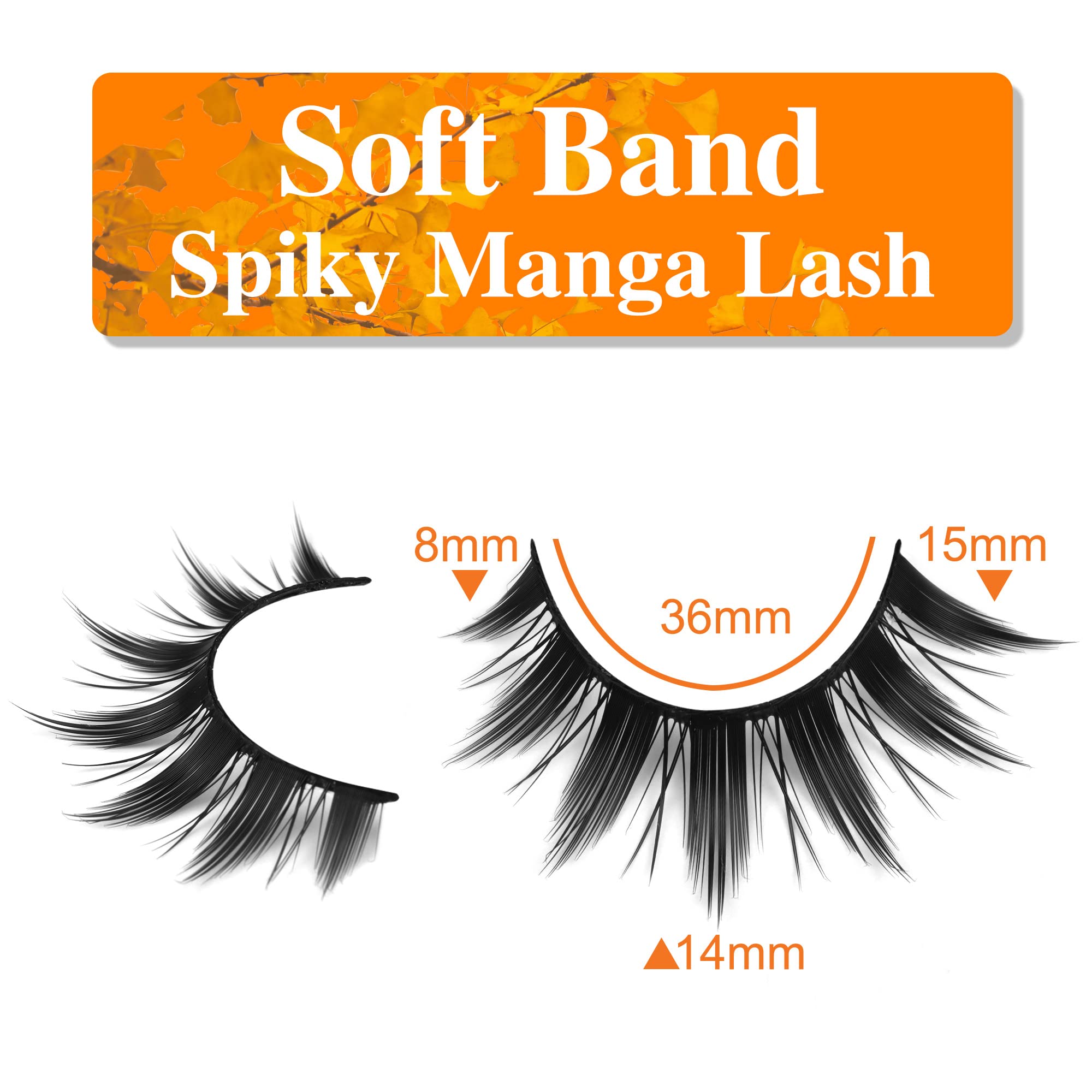 Manga Lashes Anime False Eyelashes Anime Spiky Fake Lashes Natural Wispy Doll Eye Lashes 5 Pairs Cosplay Mink Eyelashes Pack by wtvane