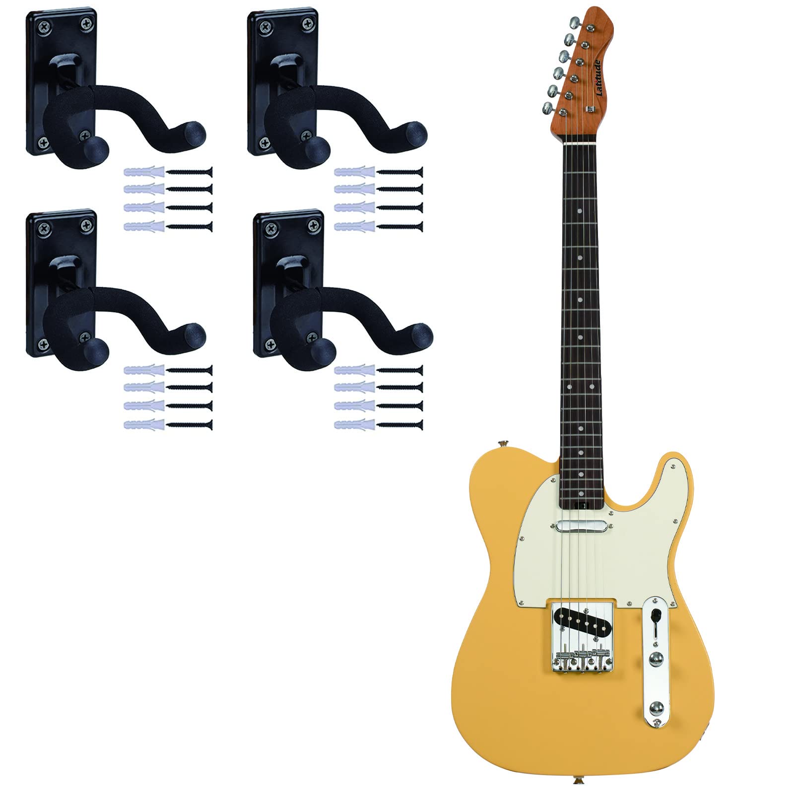 Latitude Classic Electric Guitar Latitude Classic Electric Guitar + Guitar Wall Mount Bass Guitar Holder