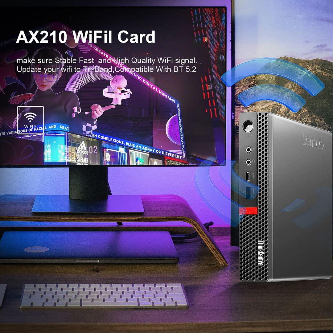 Lenovo ThinkCentre M920q Tiny Desktop, Intel i5-9500T Up to 3.70GHz, 16GB RAM 256GB NVMe SSD, Windows 11 Pro Business Home PC, Wireless WiFi Bluetooth HTPC Computer (Renewed)