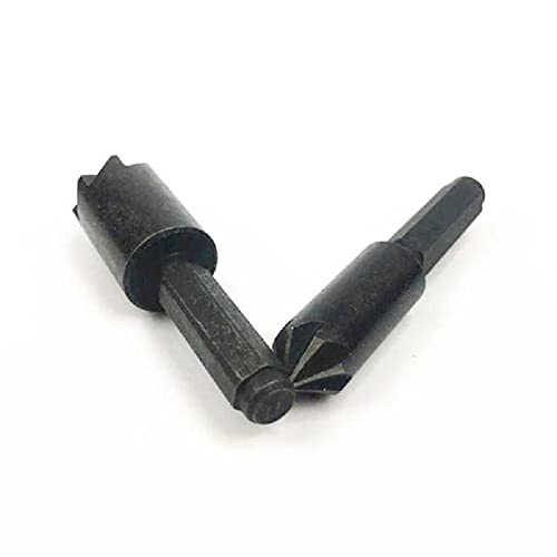 MOOKEENONE 2X Chamfer Cutters, High Carbon Steel Countersink Drill Bit Set 1/4 Hex Shank Cutting Tool