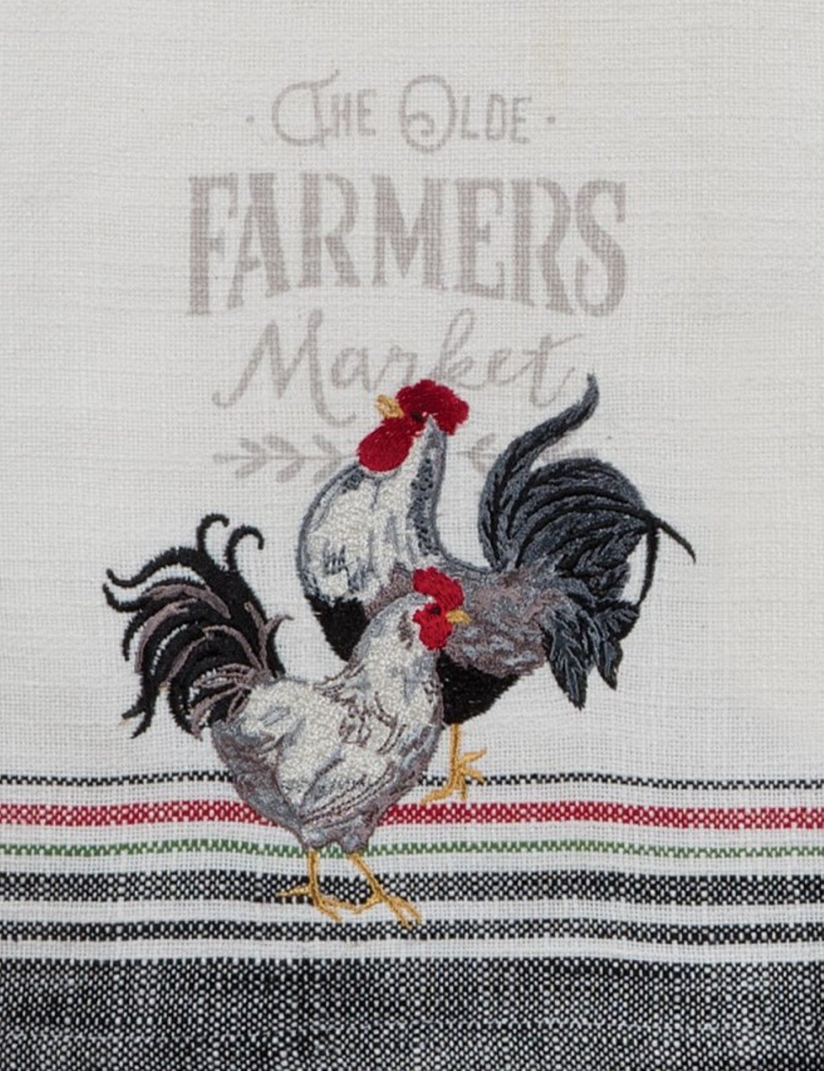 Kay Dee Designs Farmer's Market Rooster Embroidered Tea Kitchen Towel, 18" x 28", Various