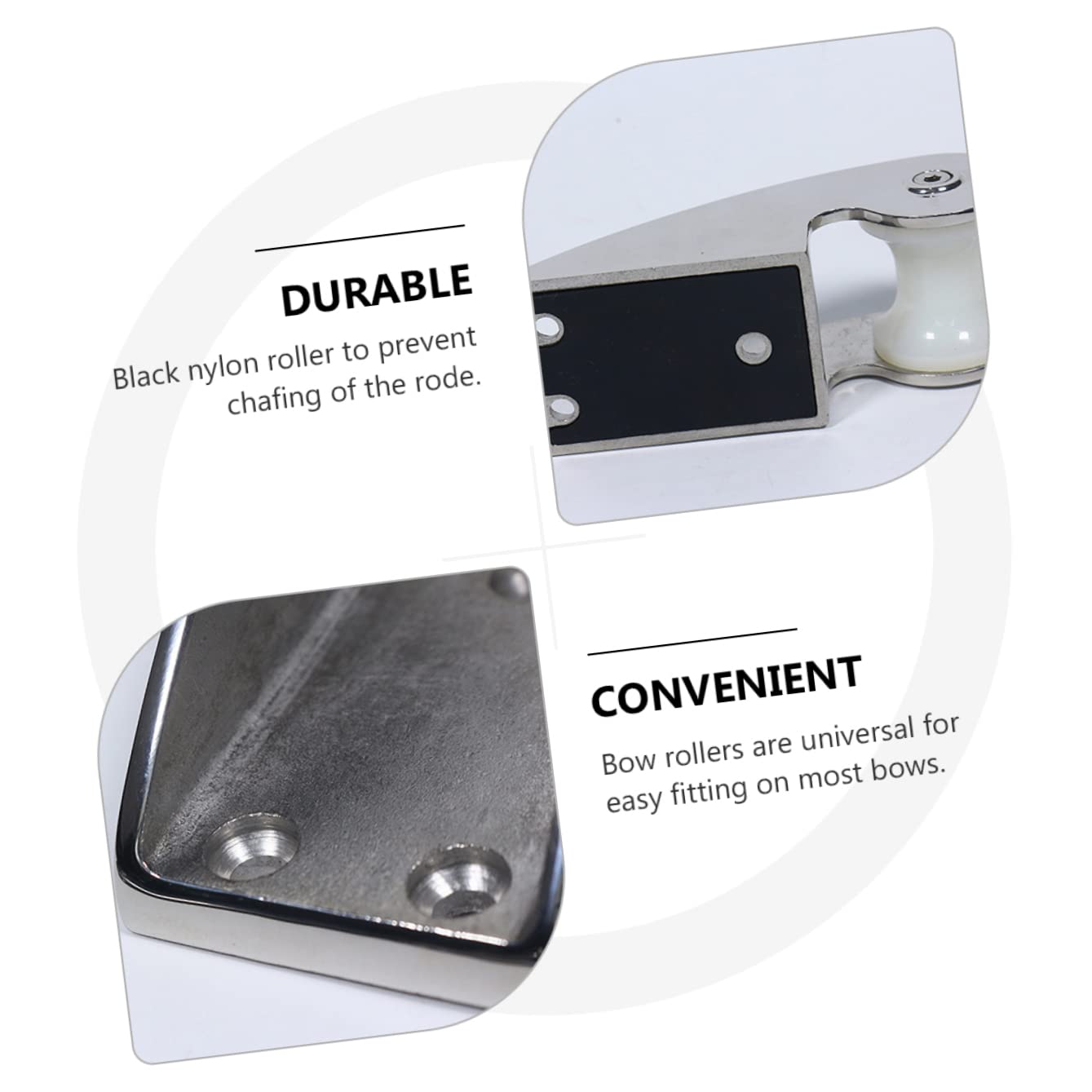 Levemolo Marine Anchor Bracket Bow Anchor Roller Heavy Duty Bow Roller Anchor Rack Roller Boat Anchor Bracket Fishing Sail Accessory Bow Rubber Roller 316 Stainless Steel Chain Guide Yacht