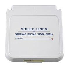 R&B Wire 602SLB 12 in. x 4 in. Laundry Hamper Lid Label - Soiled Linen - Blue Lettering