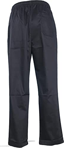 LEQC 2-Pack Essential Baggy Classic Black Chef Pants (Large)