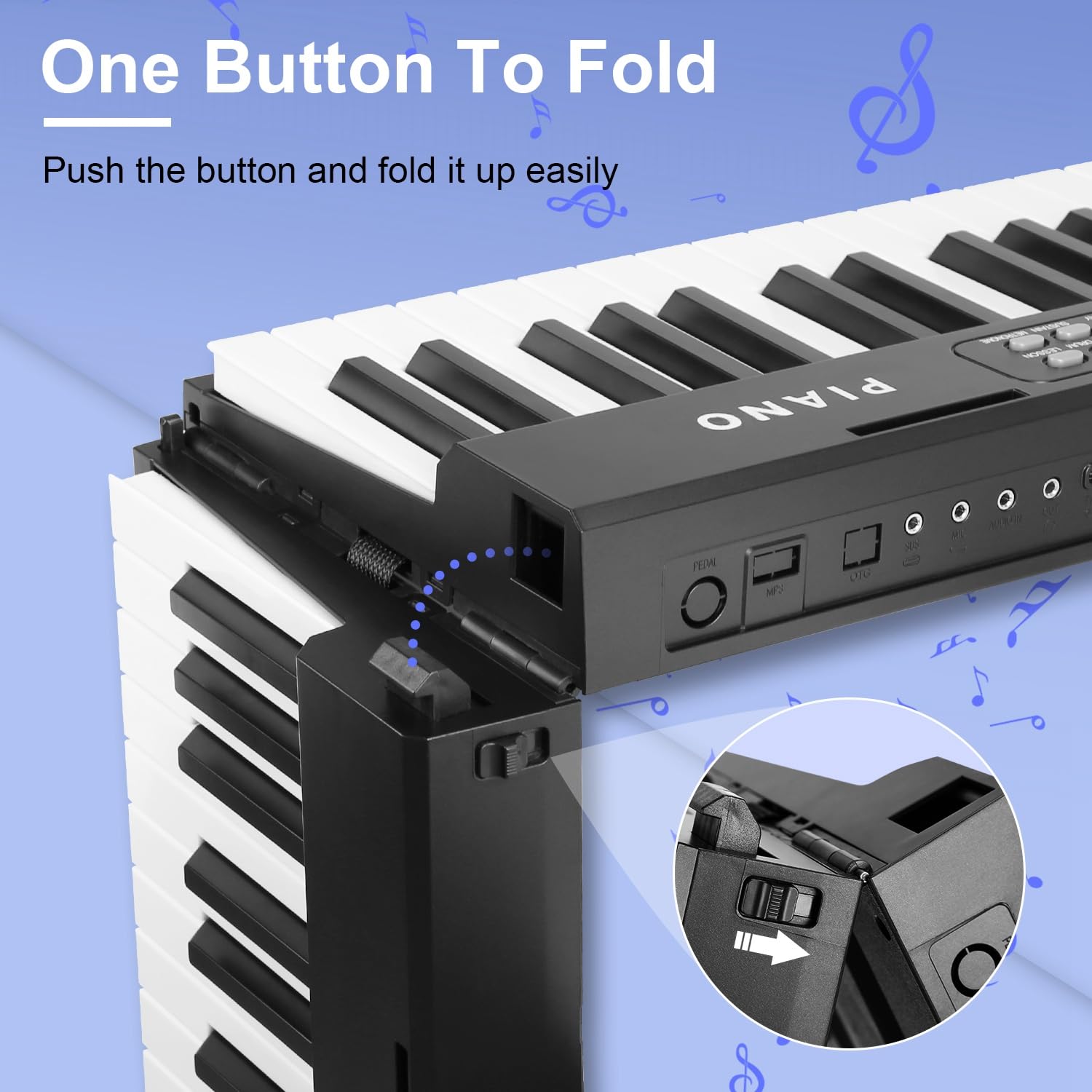 KOCASO 61 Keys Piano Keyboard Electronic Piano Keyboard Microphone Digital Music Keyboard/Large