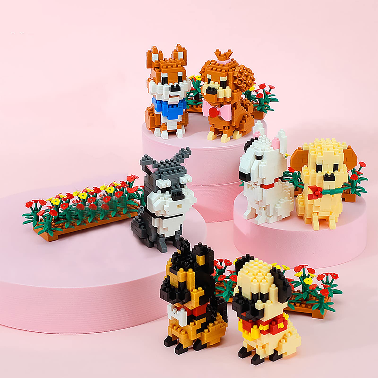 Larcele Micro Dog Building Blocks Set, DIY Mini 3D Building Toy Bricks,199 Pieces KLJM-08 (French Bulldog)