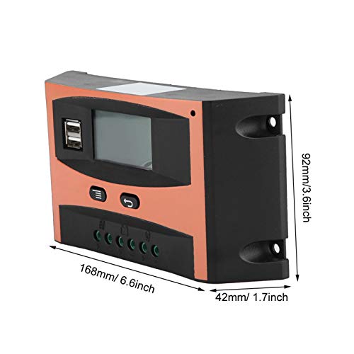 MPPT Controller, Fydun Simplified Version MPPT Charge Controller PCB Circuit Board Solar Panel Regulator 12V / 24V LCD Display Automatic Battery Controller Orange + Black(30A)