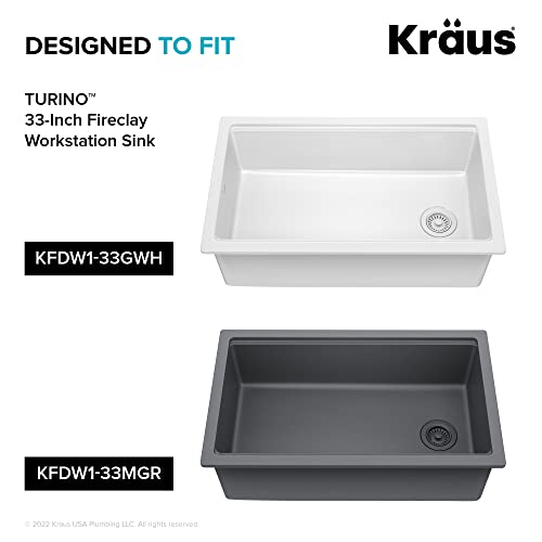 KRAUS Stainless Steel Bottom Grid (29 3/8 in. x 14 3/8 in.) for 33 in. Turino Workstation Drop-In/Undermount Fireclay Kitchen Sink KFDW1-33GWH and KFDW1-33MGR, KBG-FC3015