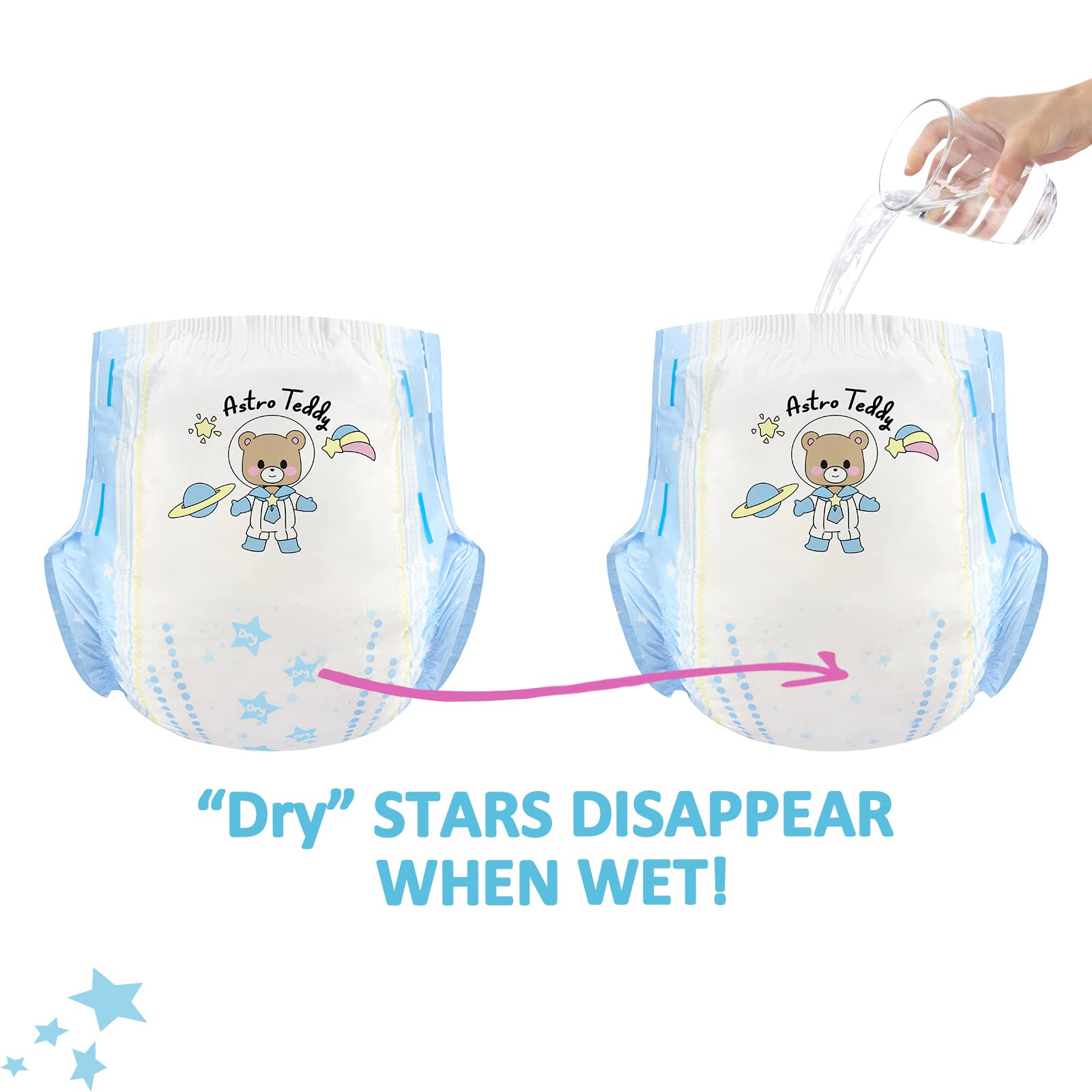 Littleforbig Printed Adult Brief Diapers 80 Pieces (8 Packs) - Astro Babies(M)