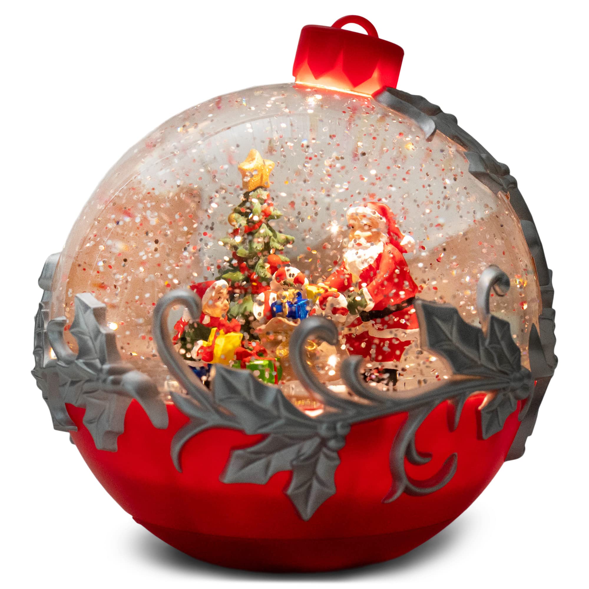 LED Santa Snowglobe Ornament
