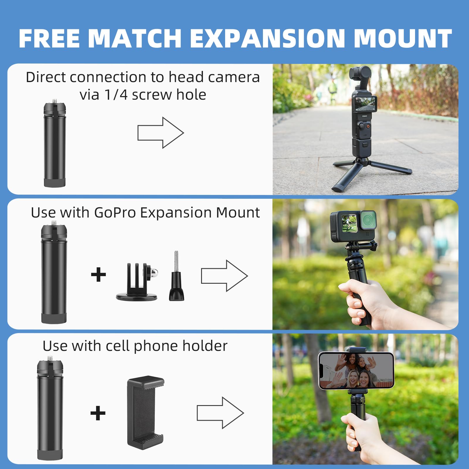 HeiyRC Tabletop Tripod for OM 4 5 Osmo Mobile 2 3 Zhiyun Smooth 4 Gimbal Stabilizer Action Camera Phone SLR Camera Desktop Stand Grip
