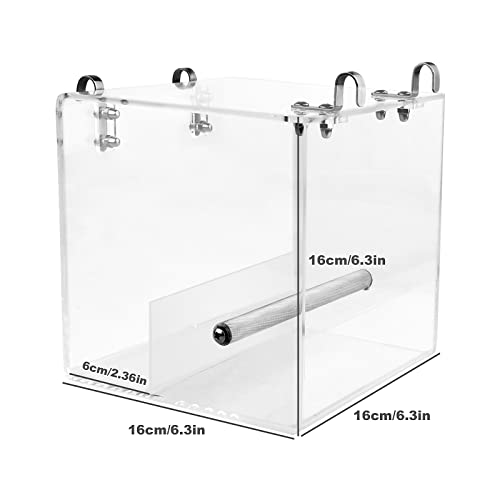 No Mess Bird Feeder, Bird Feeder for Cage, Acrylic Automatic Seed Container Parrot Food Holder Bird Feeder Animal Cage Water Food Holder for Parrot Parakeets