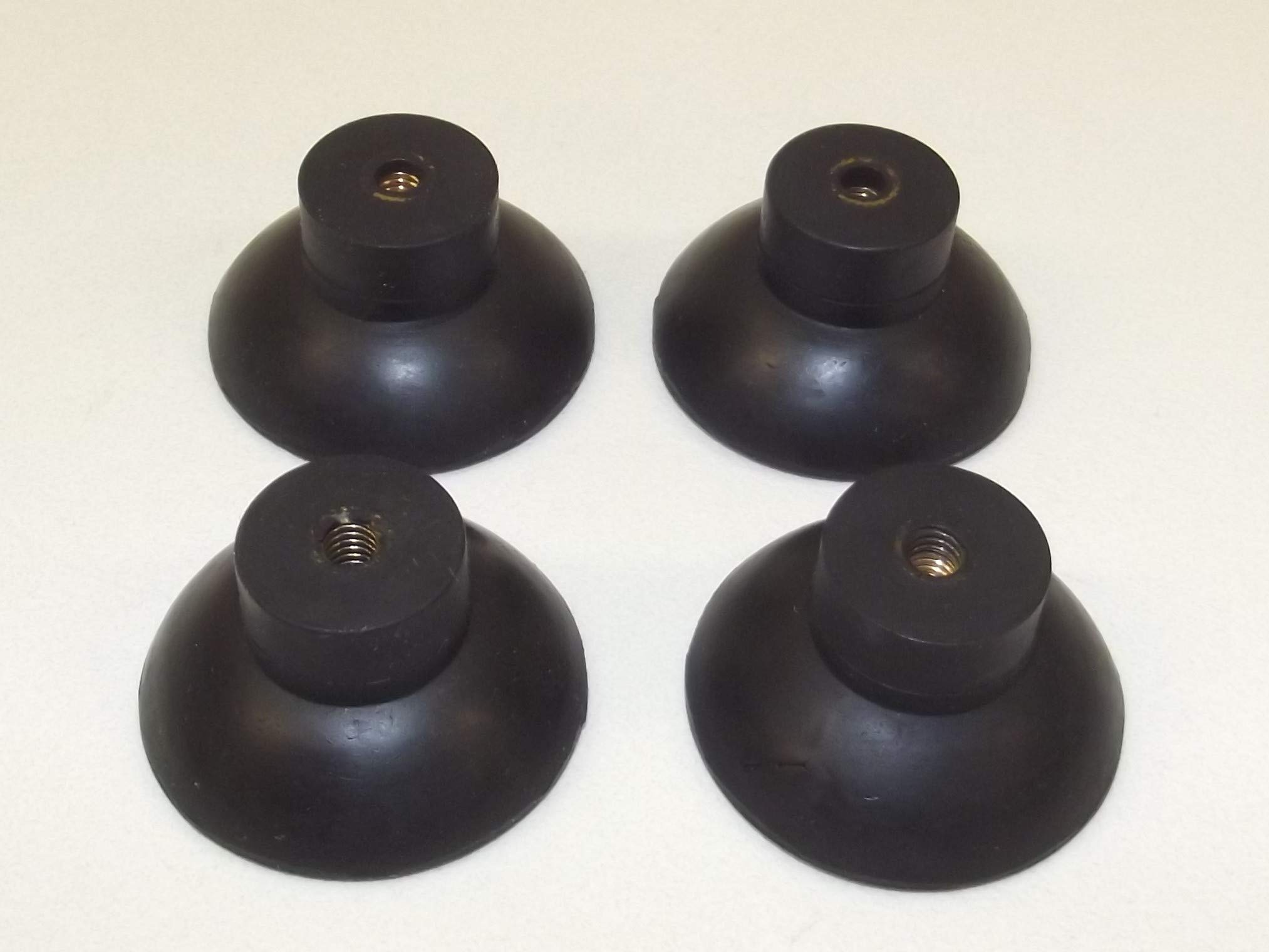 JL Missouri Parts 4X 3/8" #8-32 Female Screw in 1 5/16" Rubber Suction Cups, 11/16" Tall, Made in USA