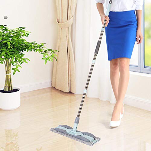 Mop 15 in Microfiber Hardwood Floor Mop 4 Washable Mop Pads Flat Mops for Wet or Dry Laminate Tile Floor Cleaning Wet Mop with Durable Extended Handle