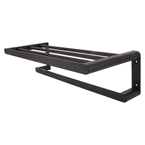 soobu Towel Rack, Antirust Wall Mount Space Saving Bath Shelves for Kitchen (Black 60cm)
