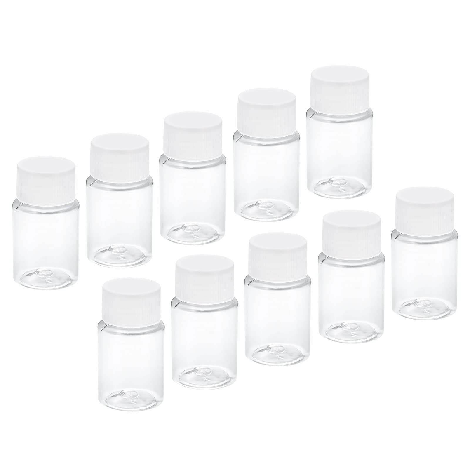 uxcell Plastic Lab Chemical Reagent Bottle 20ml/0.7oz Wide Mouth Sample Sealing Liquid Storage Container 10pcs