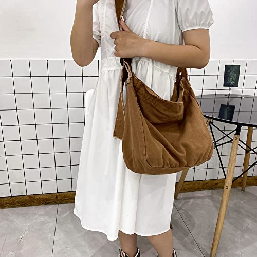 Large Capacity Canvas Shoulder Bags Soft Travel Women Men Crossbody Satchels