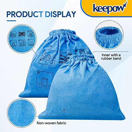 KEEPOW Shop Vac Filter Bags Compatible with Vacmaster 4 to 16 Gallon Wet Dry Vacuums VBV1210 VJC507P, Cloth Filter Bags 6 Pack, Part #VRC5